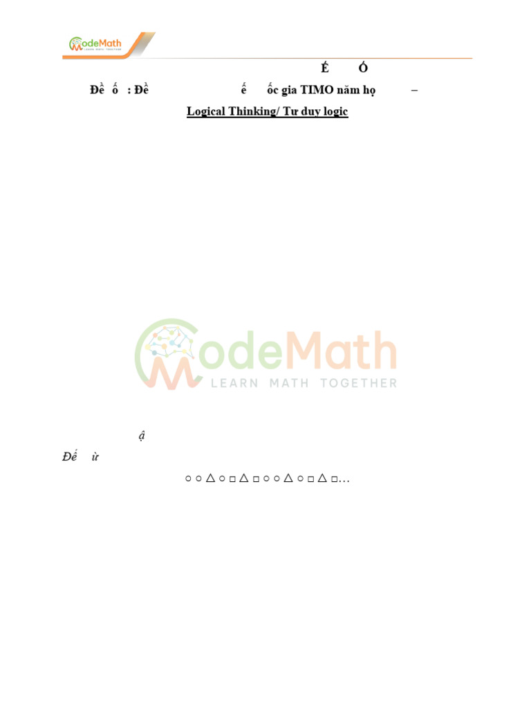 TIMO4 Đề thi vck QG năm 2020 2021 | PDF