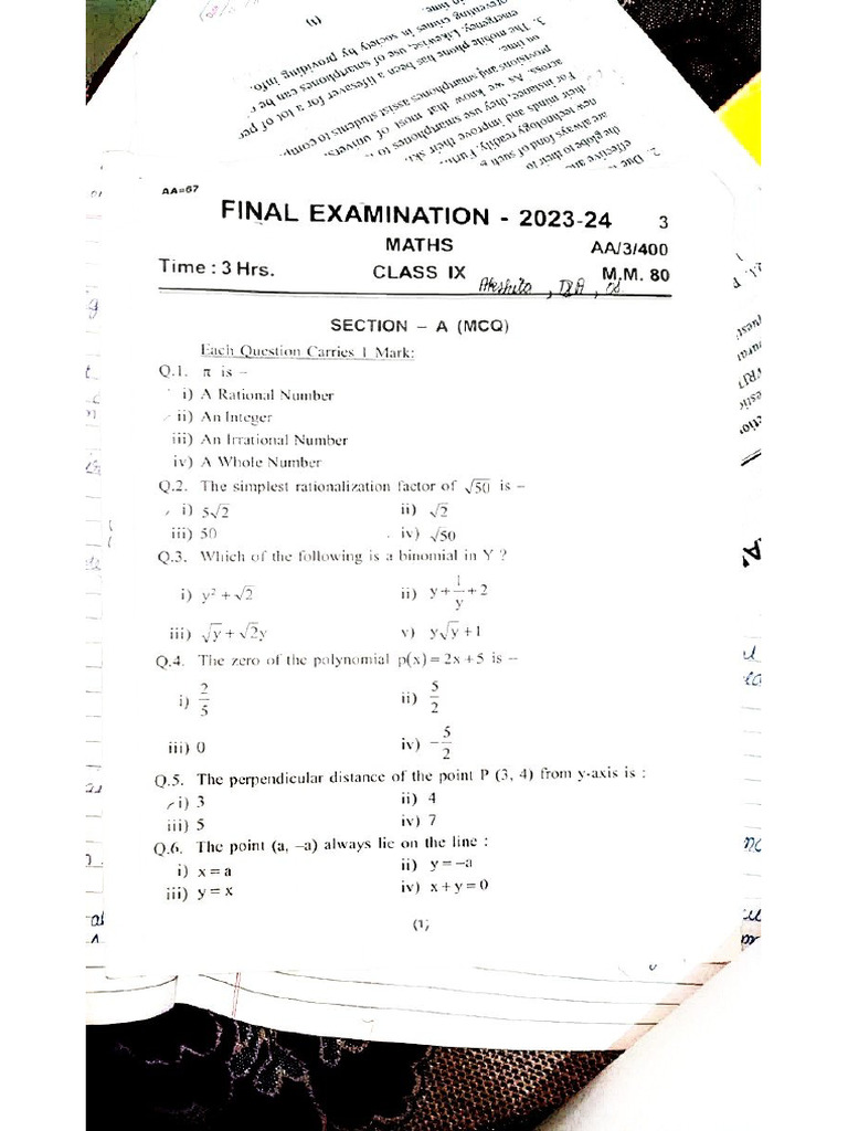 Maths Ques Paper | PDF