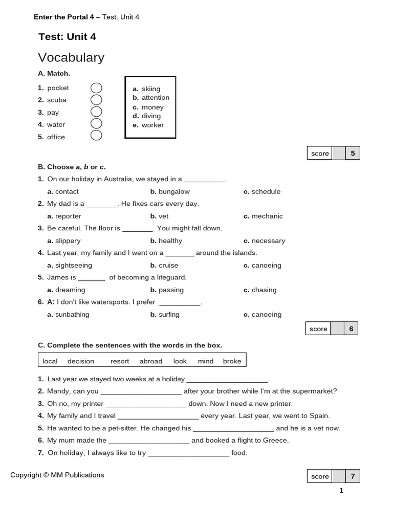 Enter The Portal 4 Unit Test 4 | PDF