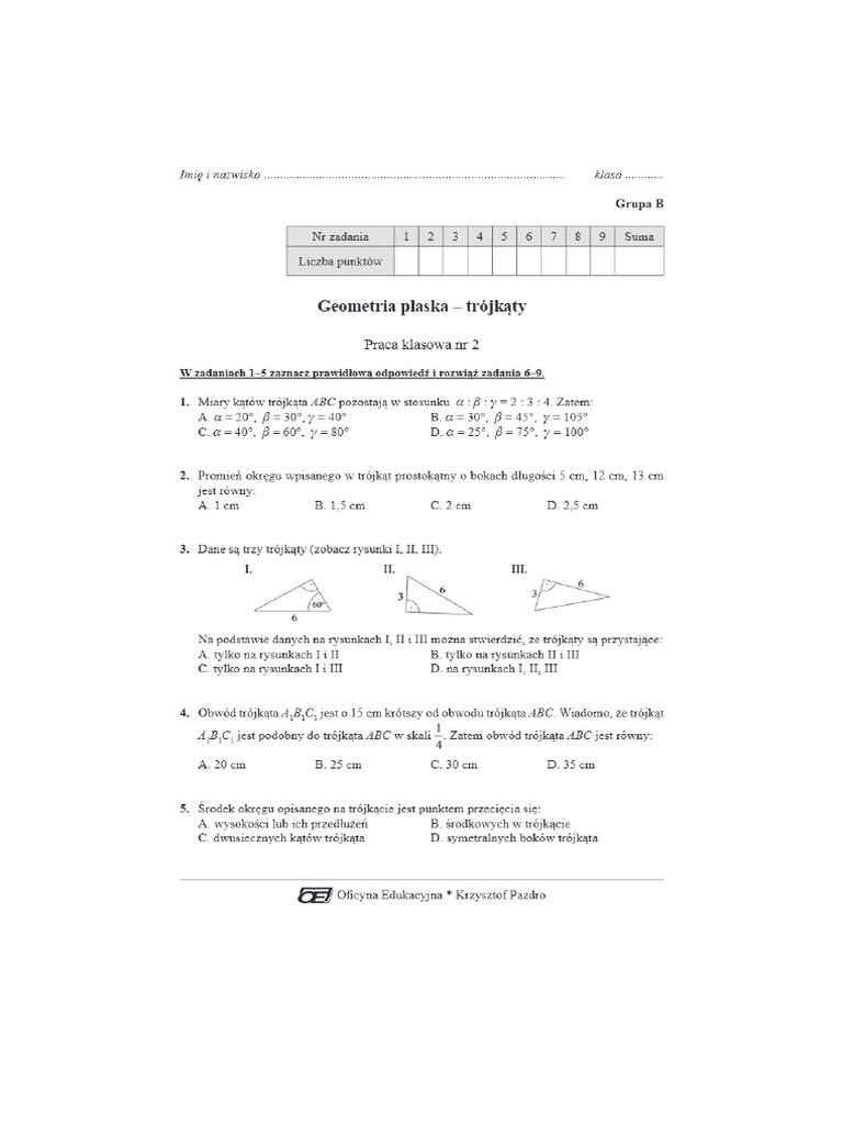 Pazdro Geometria Płaska | PDF