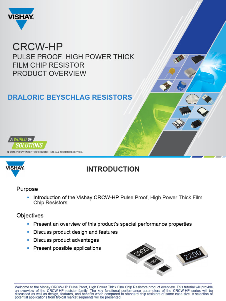 CRCW-HP PPT Product Overview Nov2018 | PDF | Resistor | Printed Circuit ...