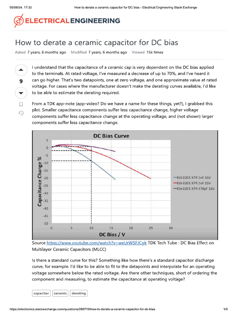 Ceramic Capacitor Selection - Voltage - Frequency - Temperature Derating | PDF