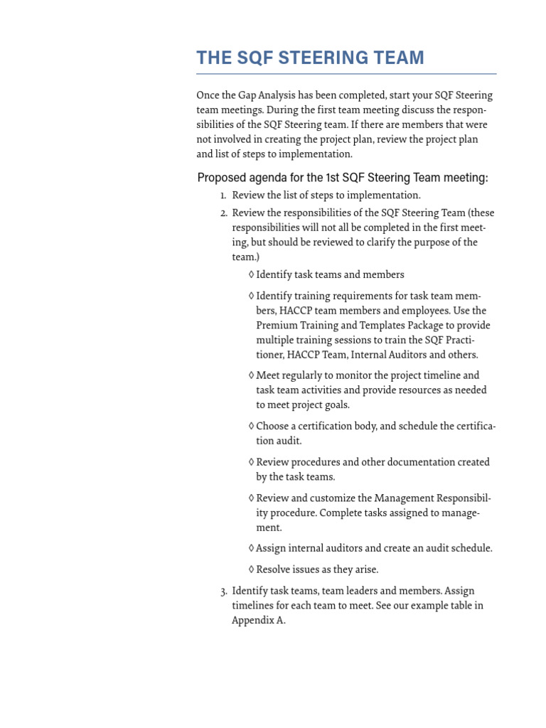 SQF Team Meeting Agenda 1 | PDF | Audit | Internal Audit