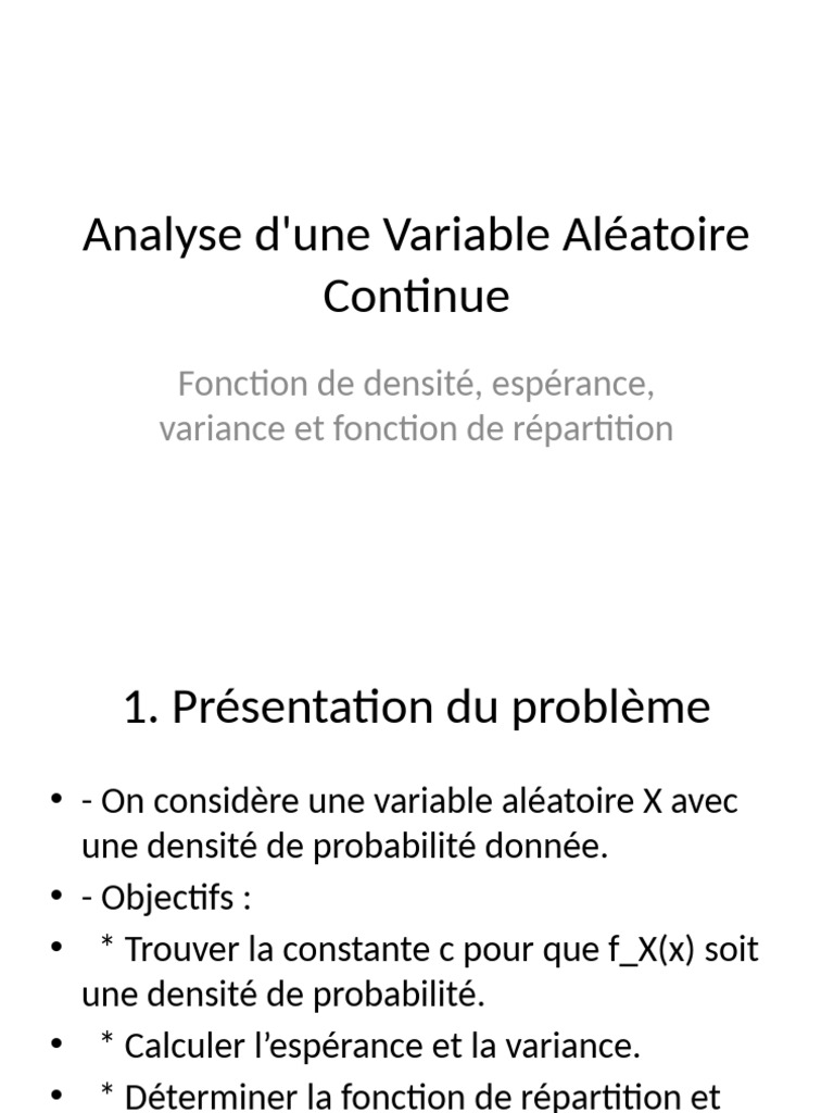Variable Aleatoire Continue | PDF
