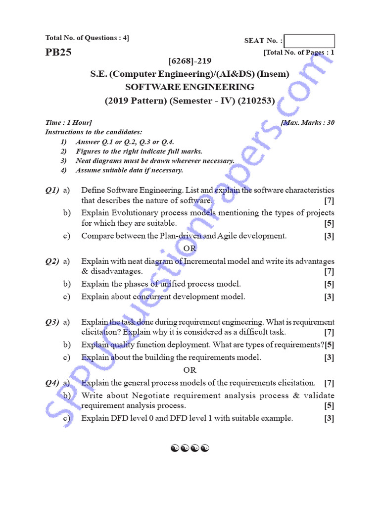 Be Computer Engineering Semester 4 2024 March Software Engineering Se ...