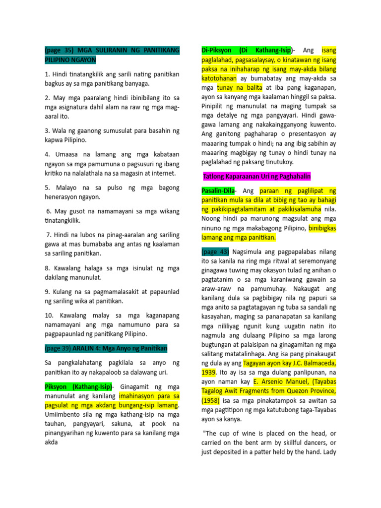 Komfil Midterm Reviewer | PDF