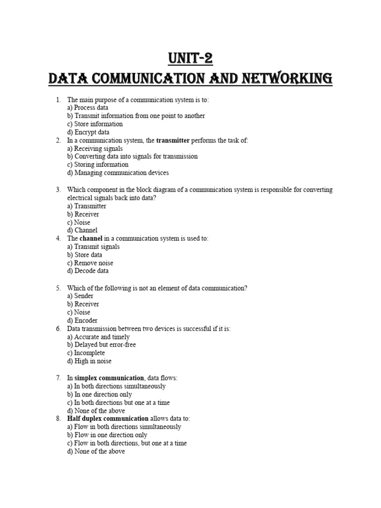 Unit-2 (1) (1) | PDF | Computer Network | Telecommunications