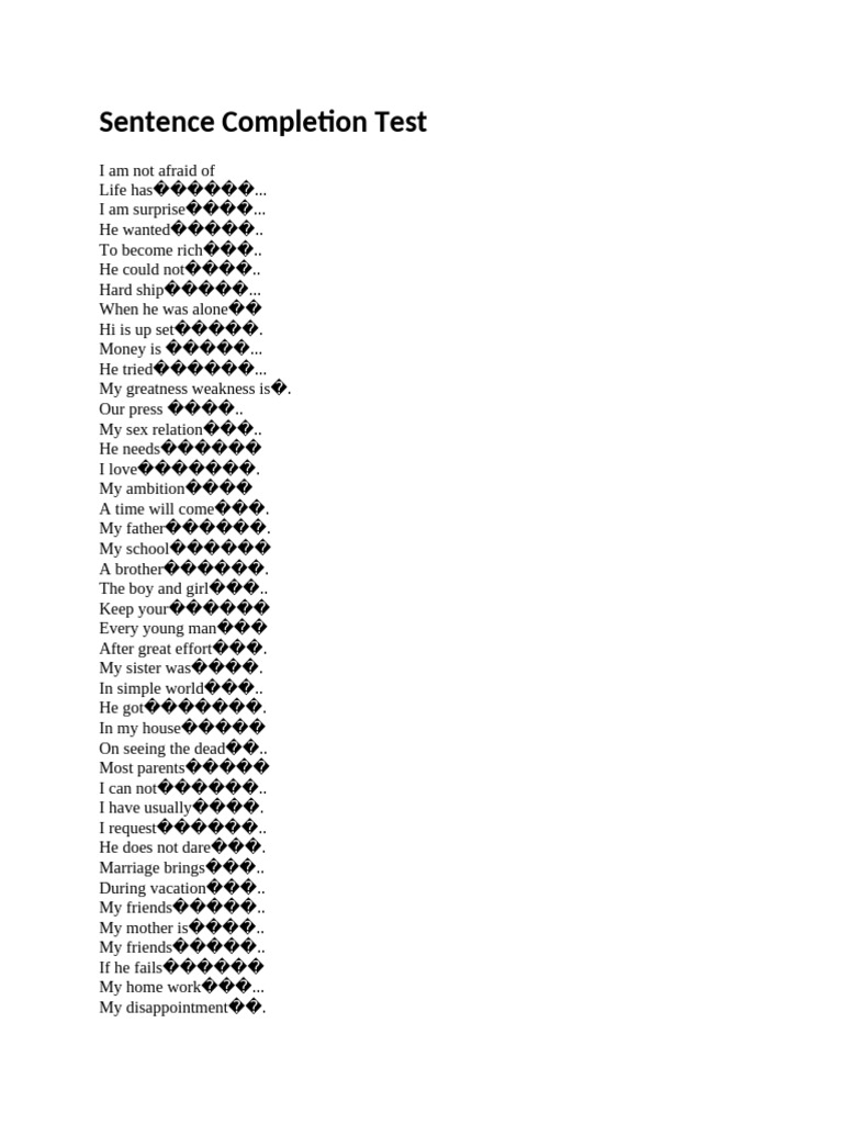 Sentence Completion Test-1 | PDF