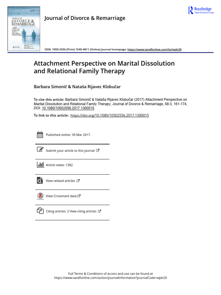 Attachment Perspective On Marital Dissolution and Relational Family ...