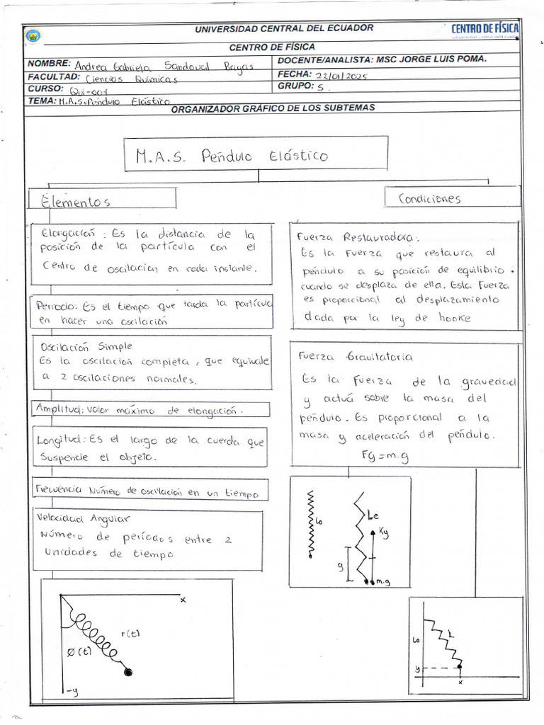 M.A.S. Péndulo Elástico | PDF