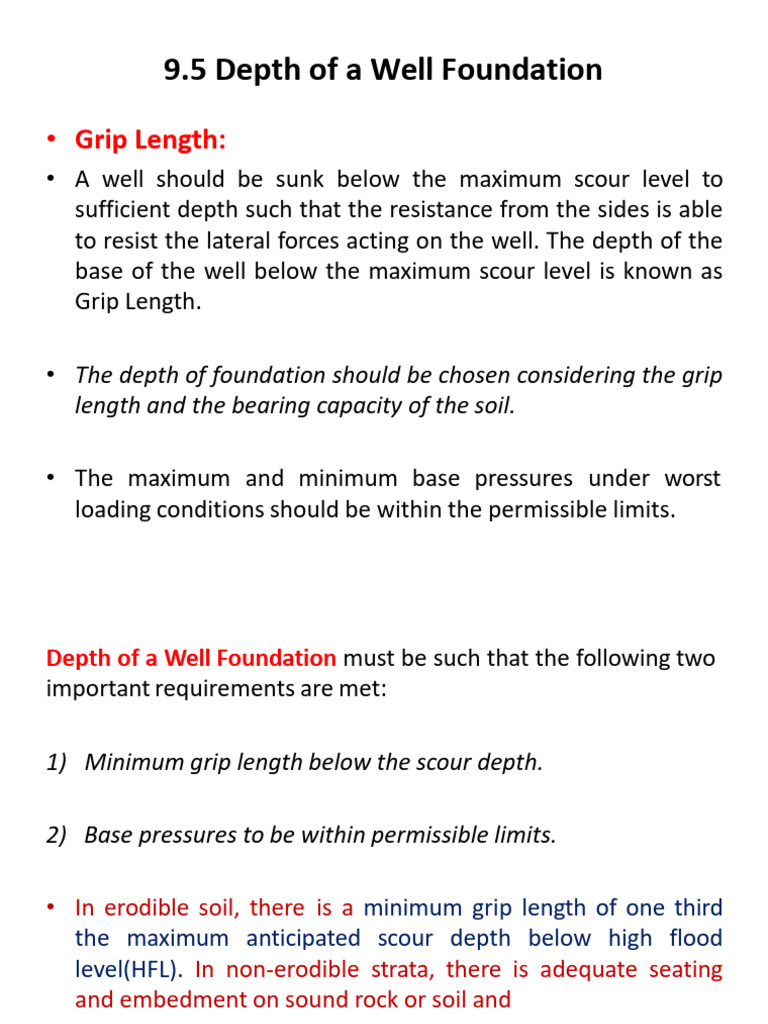 Well Foundation Depth and Scour Analysis | PDF | Earth Sciences | Civil ...