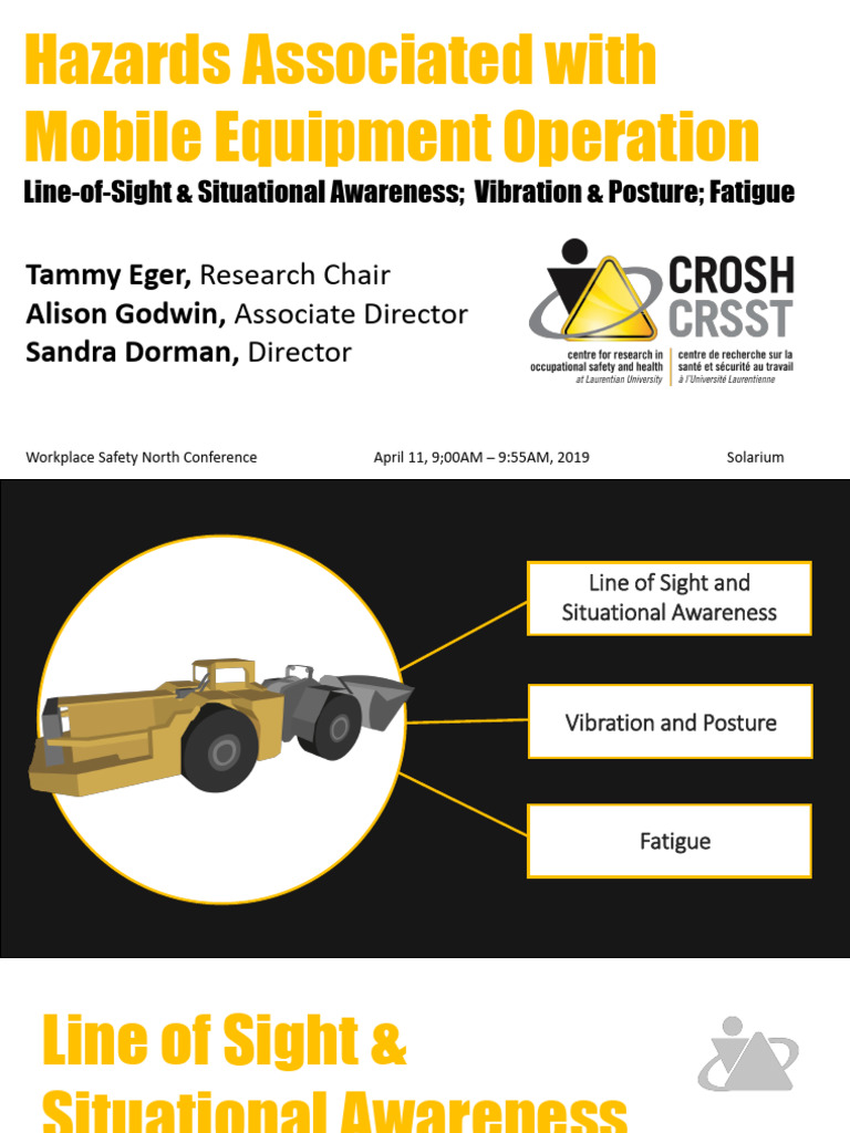 Mobile Equipment Operation Hazards Tammy Eger | PDF | Dehydration | Sleep