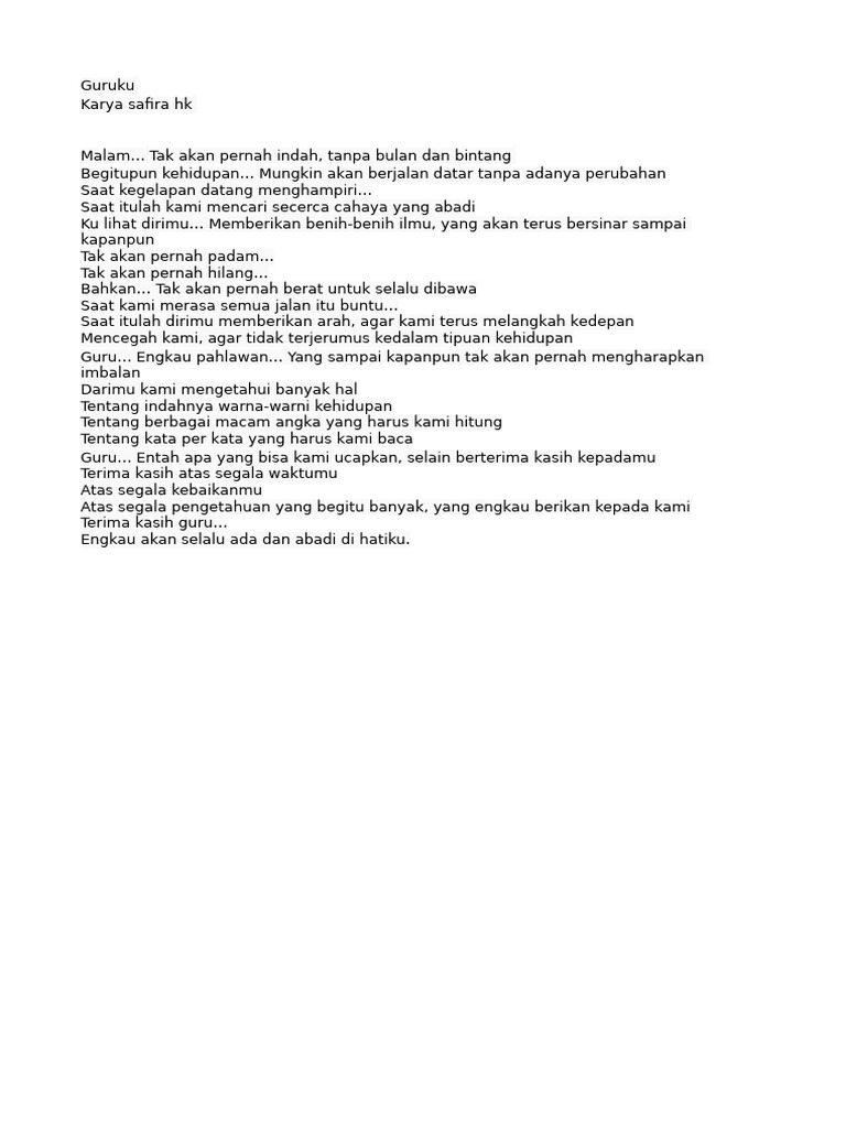 Penghormatan Abadi untuk Guruku | PDF