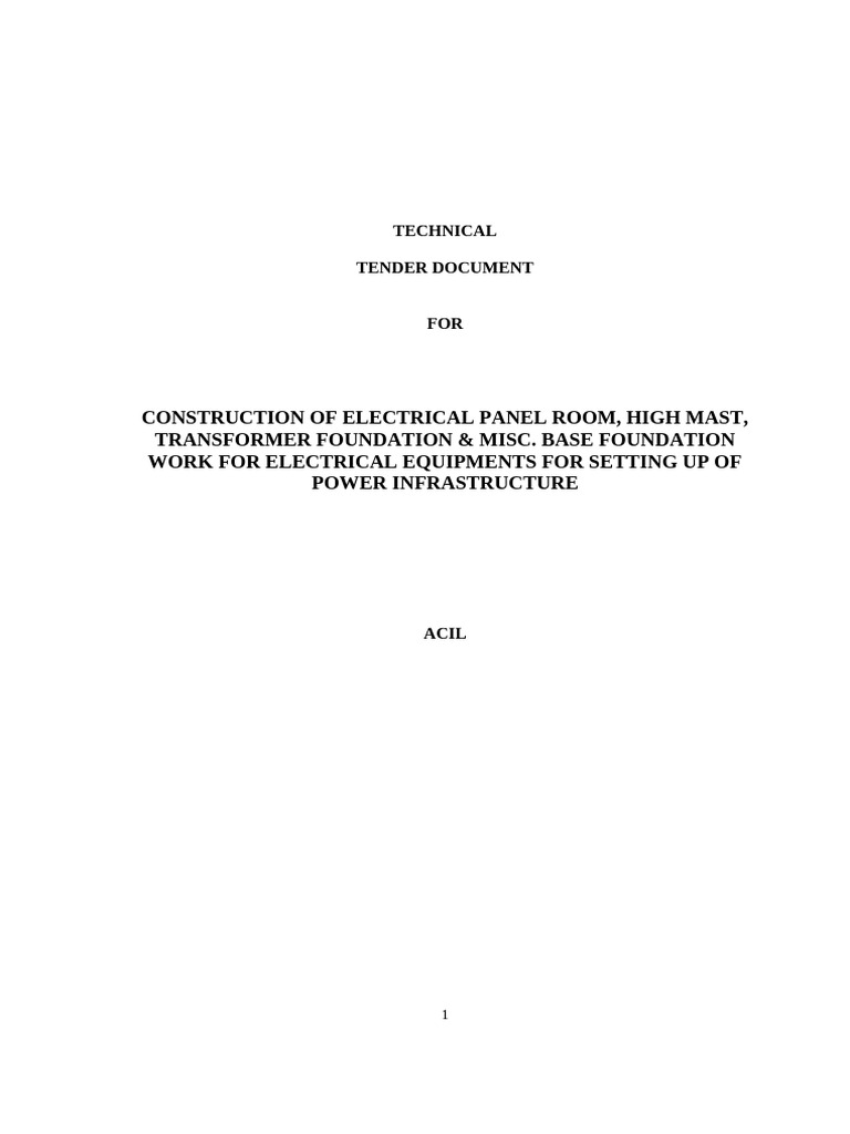 Electrical Panel Room Tender Document | PDF | Business Law | Business