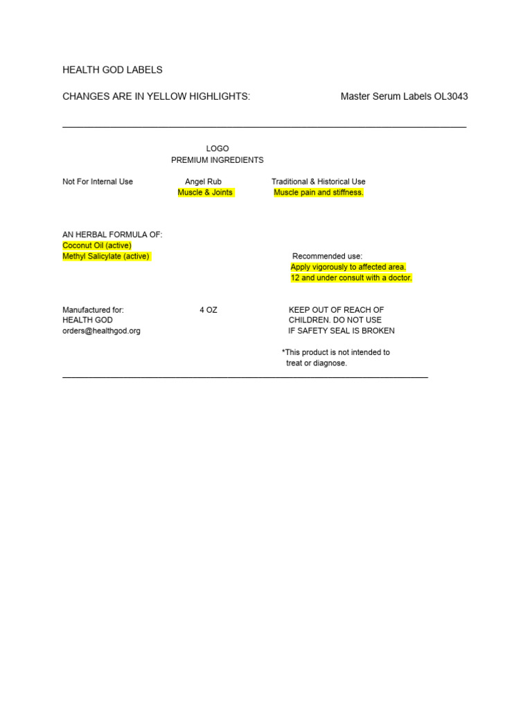 GGG Serum for Muscle Pain Relief | PDF