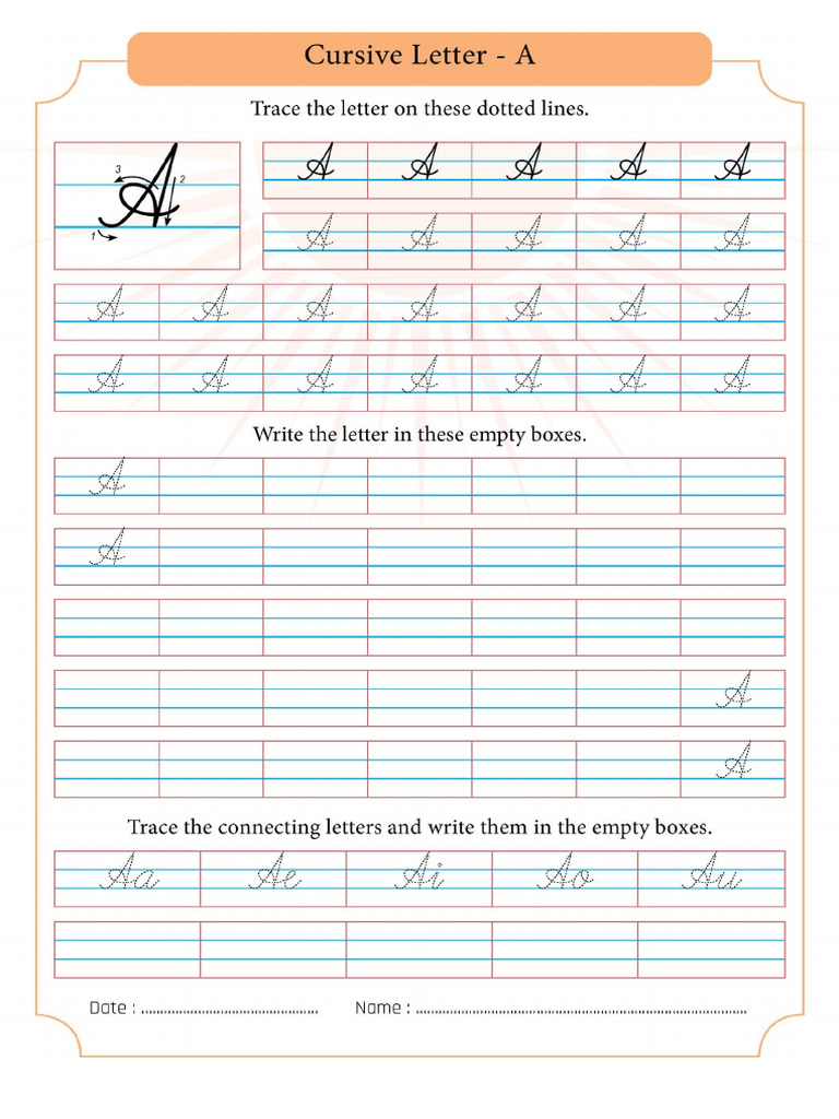 Cursive Capital Letters Worksheet | PDF