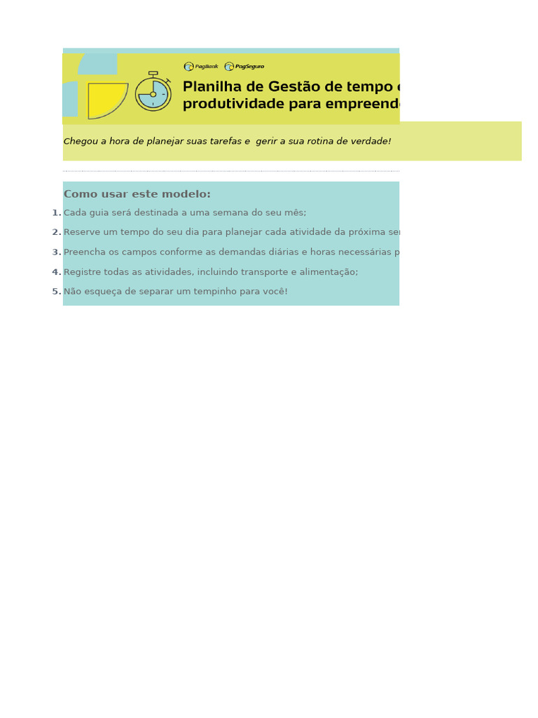 Planejamento Semanal de Tarefas | PDF