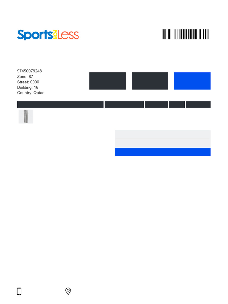 Invoice for Adidas Tracksuit Purchase | PDF