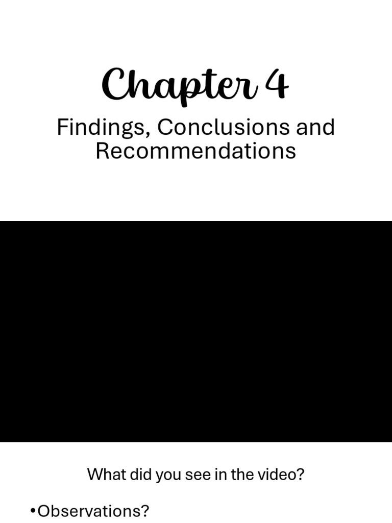 Chapter-4-Findings-Conclusion-and-Recommendations | PDF | Cognition