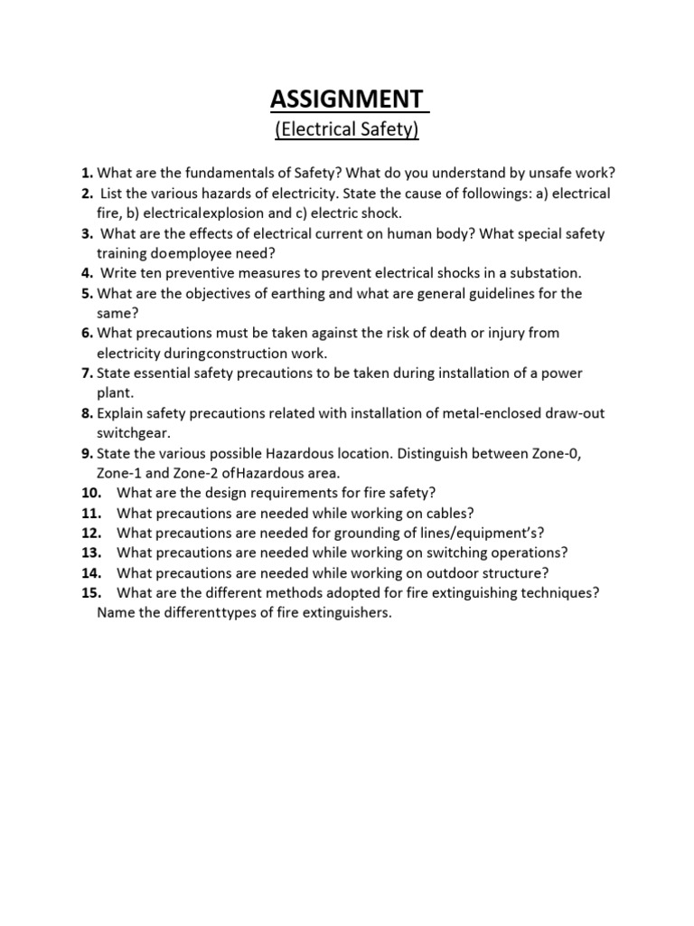 Electrical Safety Guidelines and Hazards | PDF