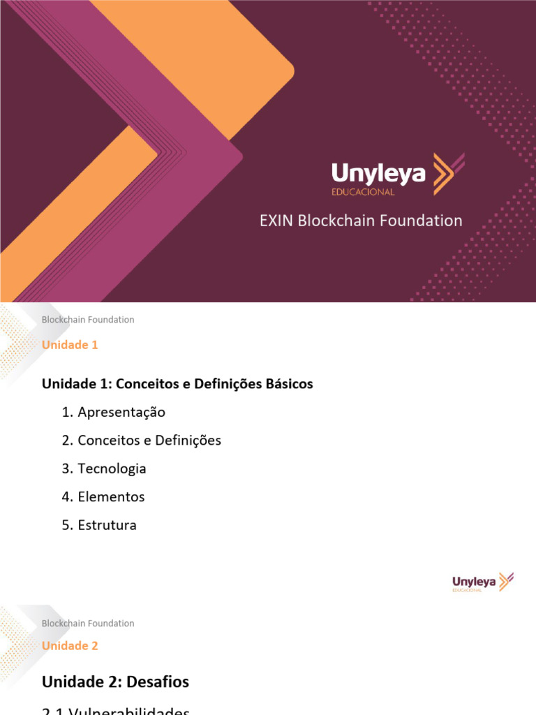 Unidade 3 – EXIN Blockchain Foundation | PDF | Bitcoin | Internet das Coisas