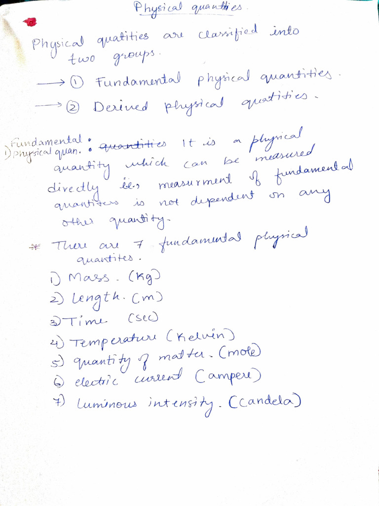 Fundamental Physical Quantities Explained | PDF
