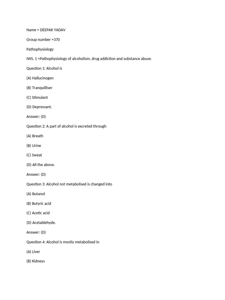 Pathophysiology Iws 1 DP | PDF | Morphine | Lung