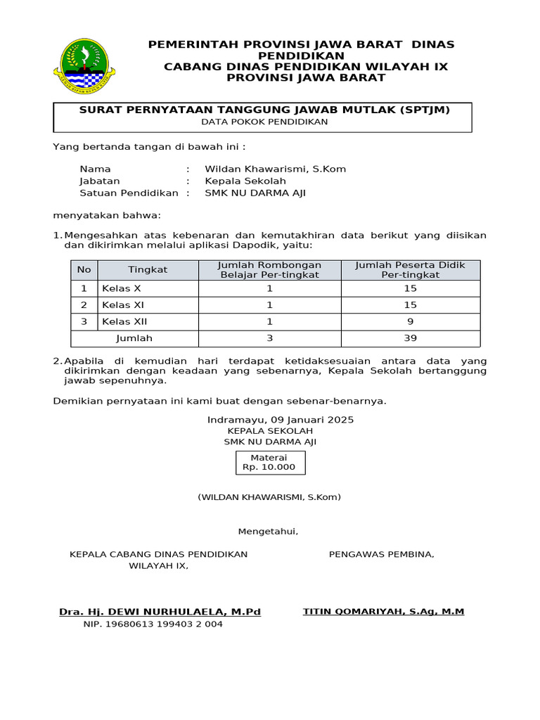 SPTJM Lembar 2024 | PDF