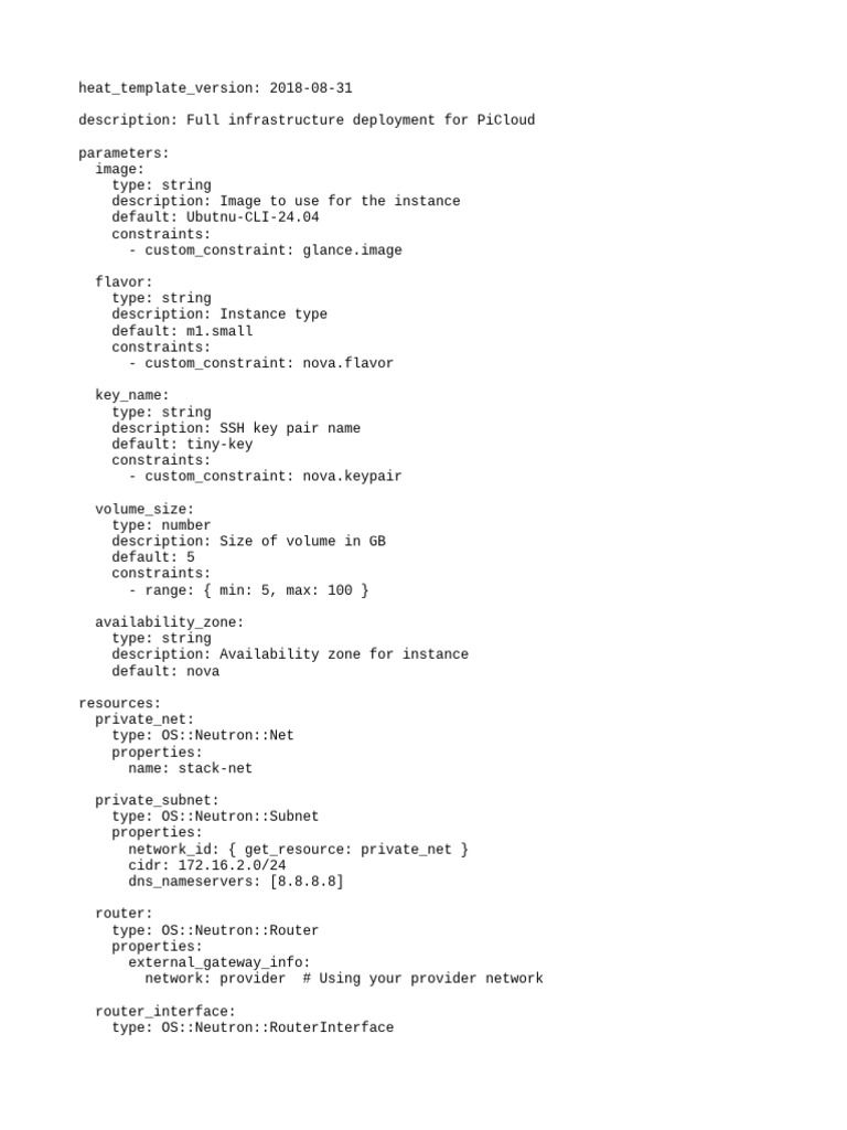 Example Heat Template Not Sure It Works | PDF | Computing | Network ...
