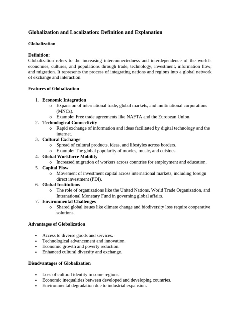 Globalization vs. Localization Explained | PDF | Globalization | Economies