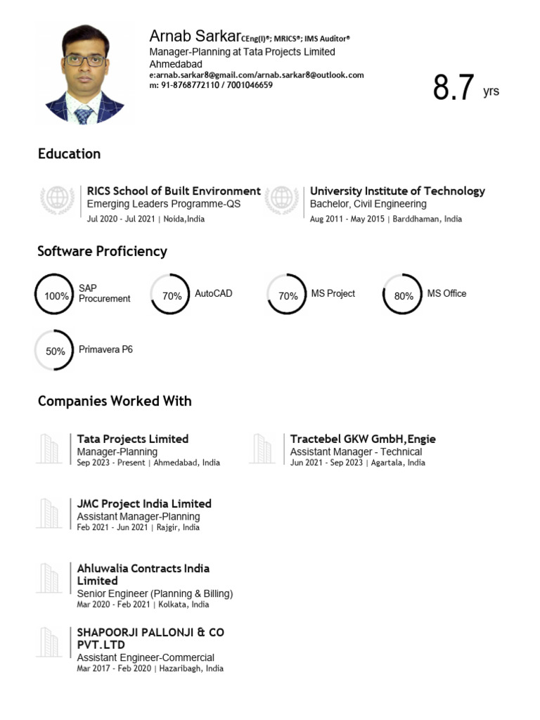 Arnab Sarkar - CV (05.01.2024) | PDF