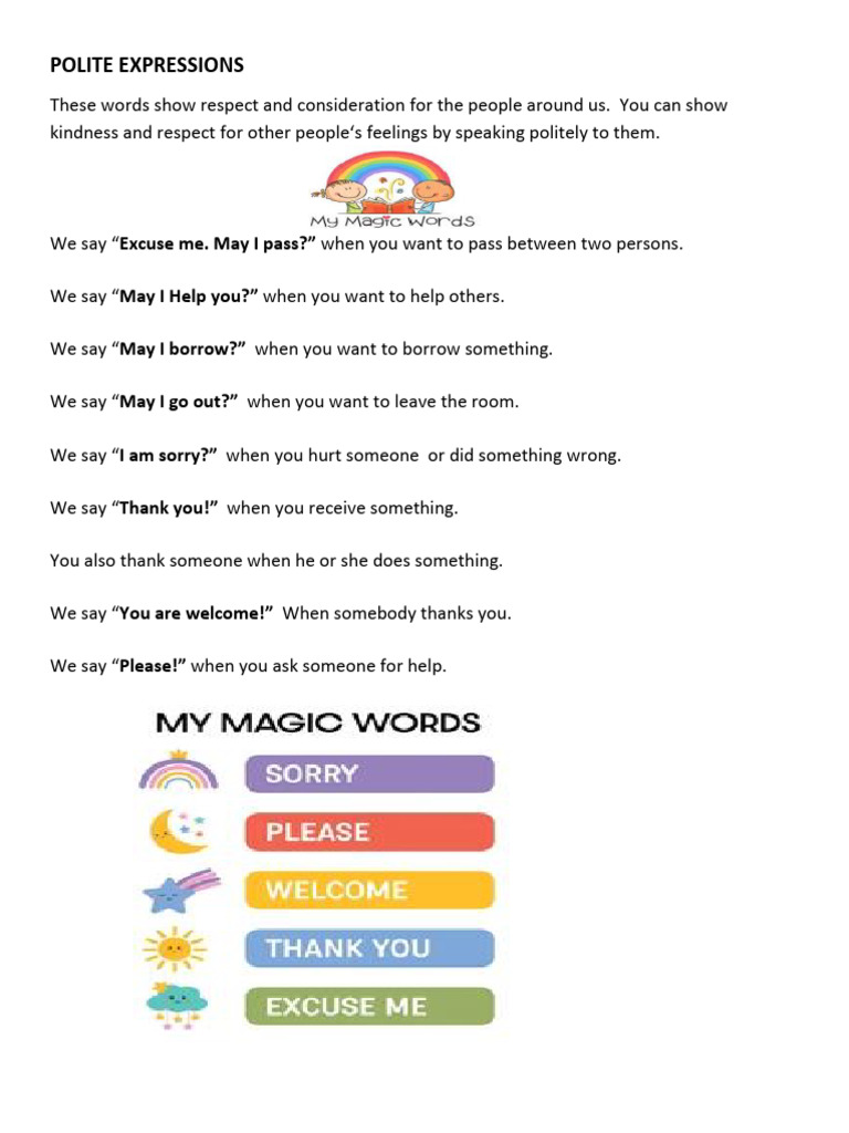 Polite Expressions | PDF