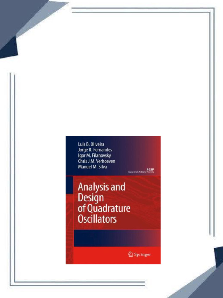 Full Download Analysis and Design of Quadrature Oscillators Analog ...