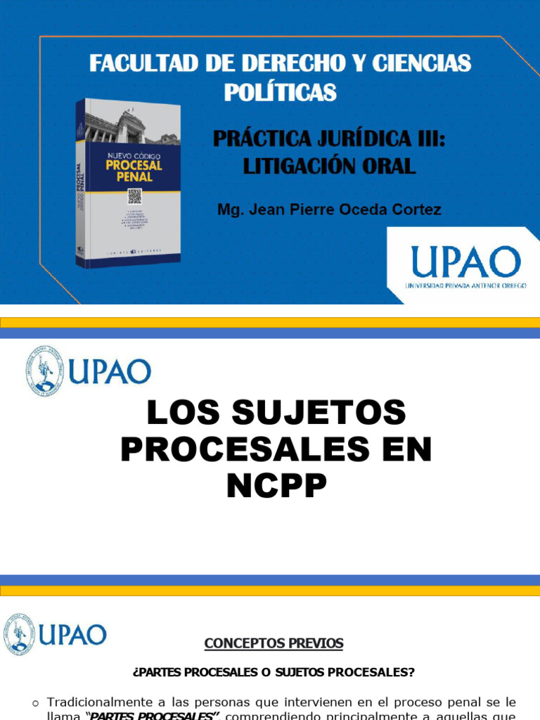 Sujetos Procesales en el NCPP: Definición y Funciones | PDF | Fiscal ...