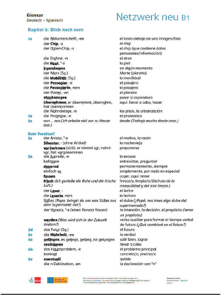 B1 Glossar Kapitel 6 | PDF