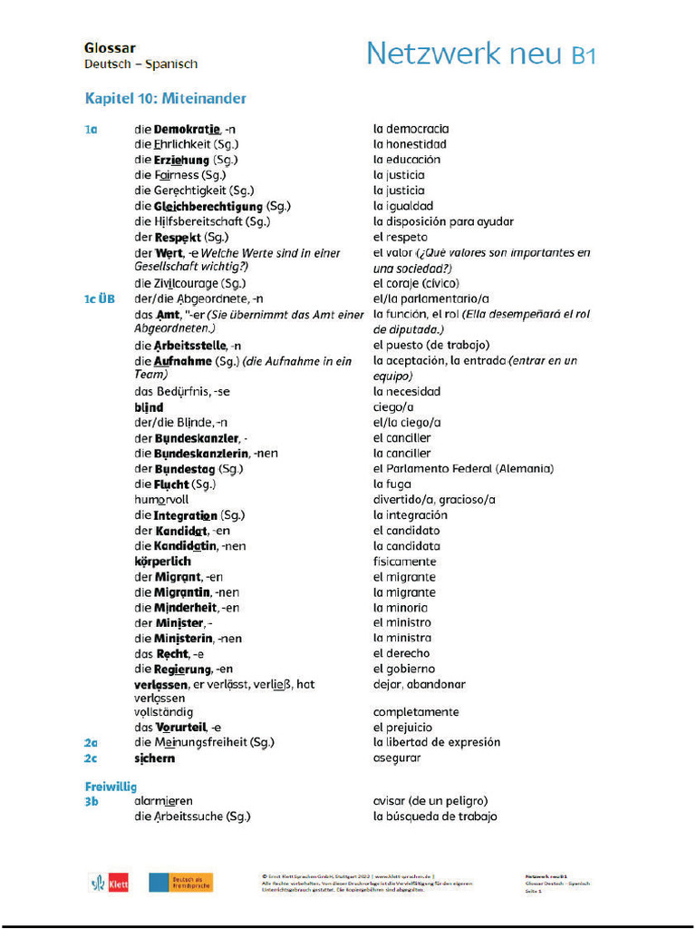 B1 Glossar Kapitel 10 | PDF