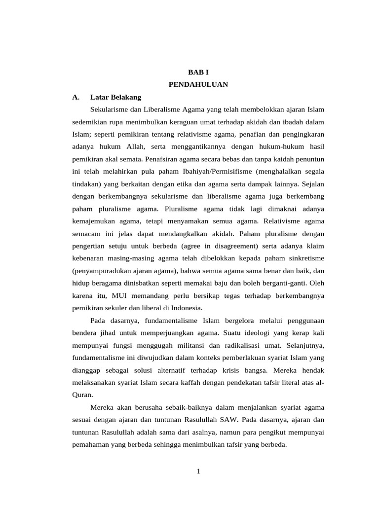 Islam Liberal Sekuler Dan Fundamentalis | PDF