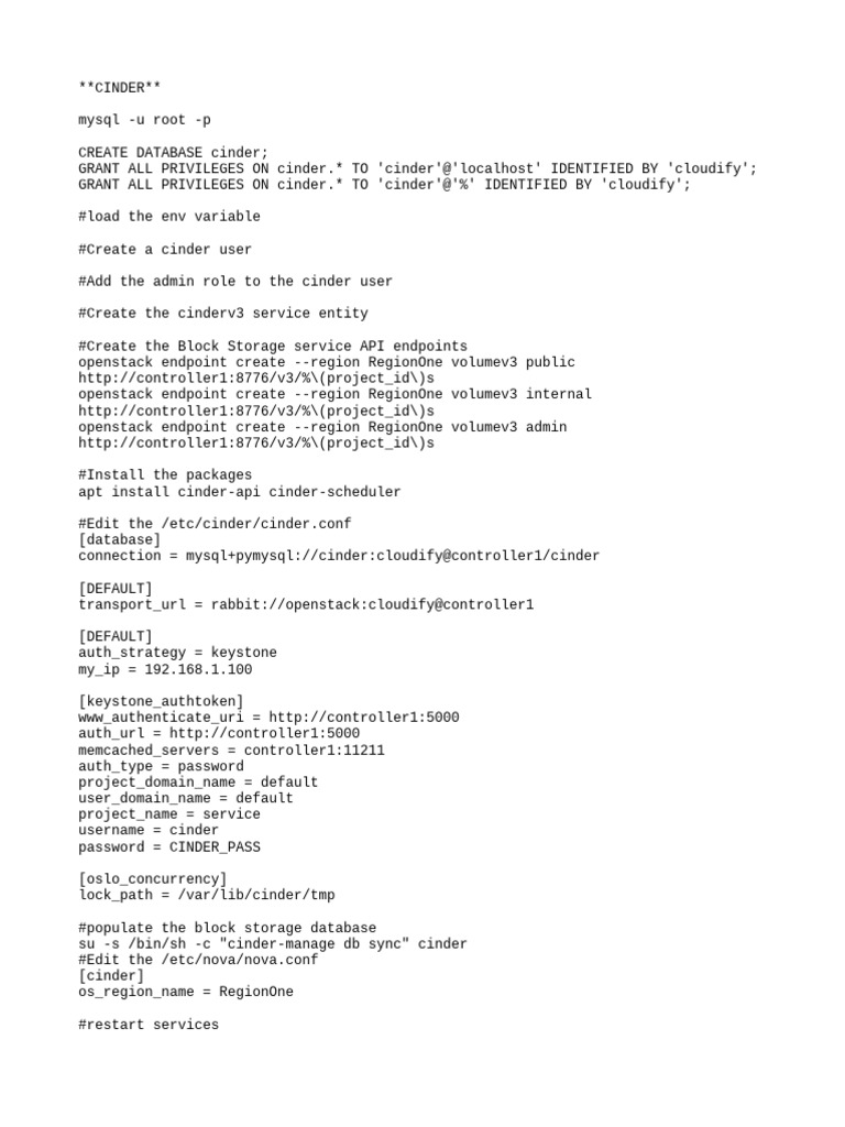 CINDER_CONTROLLER | PDF