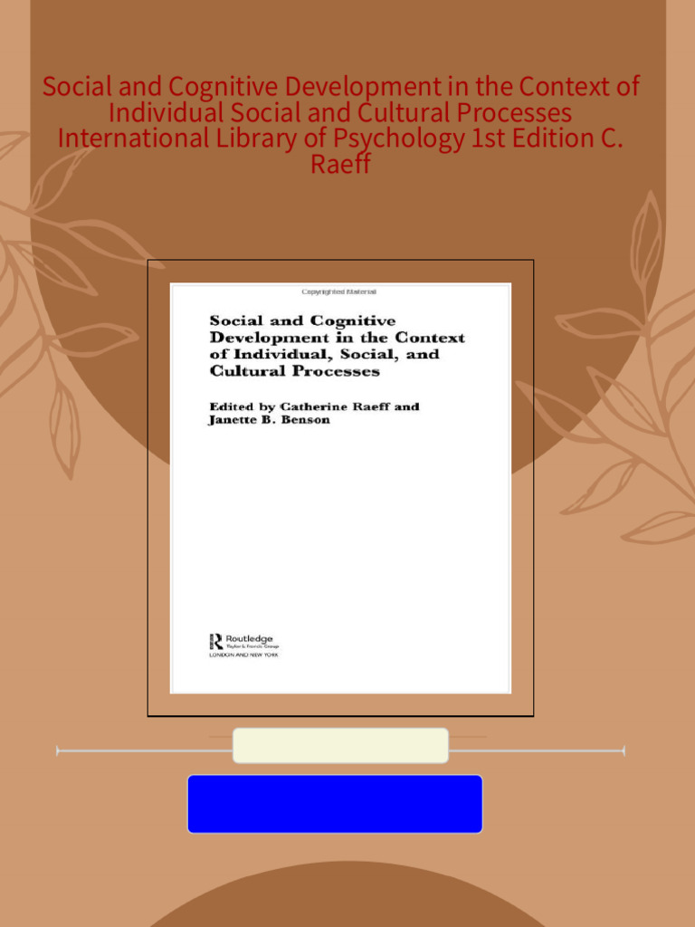 PDF Social and Cognitive Development in the Context of Individual ...