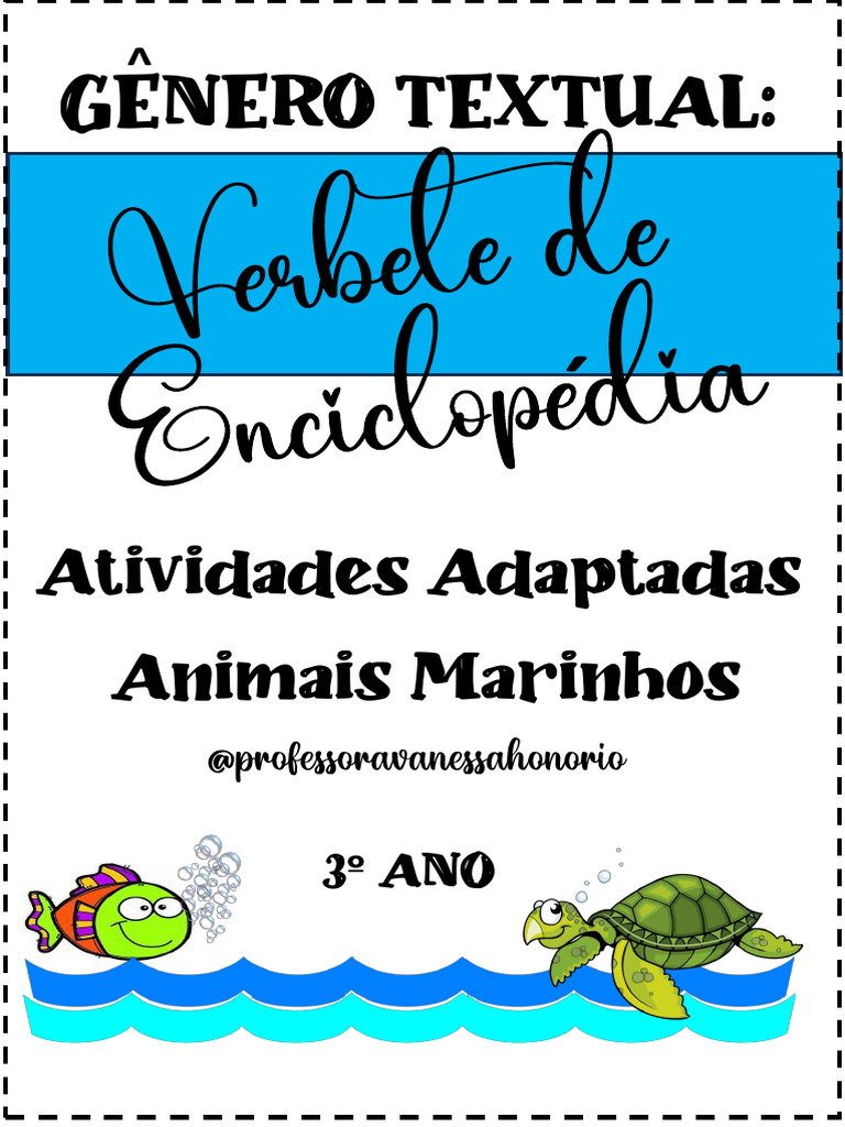 Atividades Adaptadas - Gênero Textual Verbete de Enciclopédia - (2025 ...