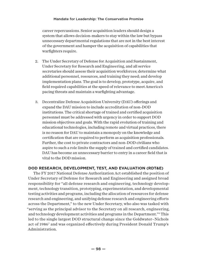Defense Acquisition Reform Guide | PDF | United States Department Of ...