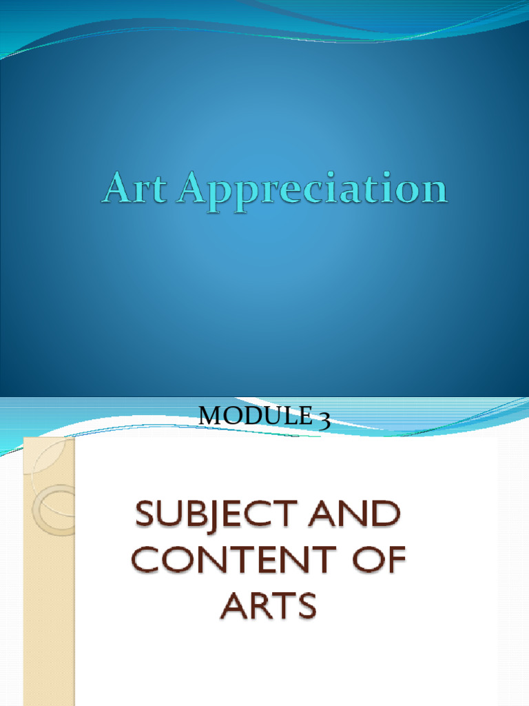 Art App Module 3 Subjects And Contents Of Arts Pdf Abstract Art