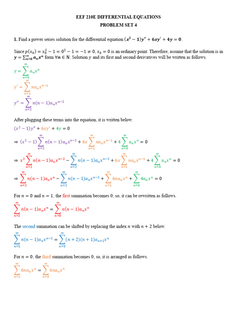 Problem Set 4 | PDF | Recurrence Relation | Differential Equations