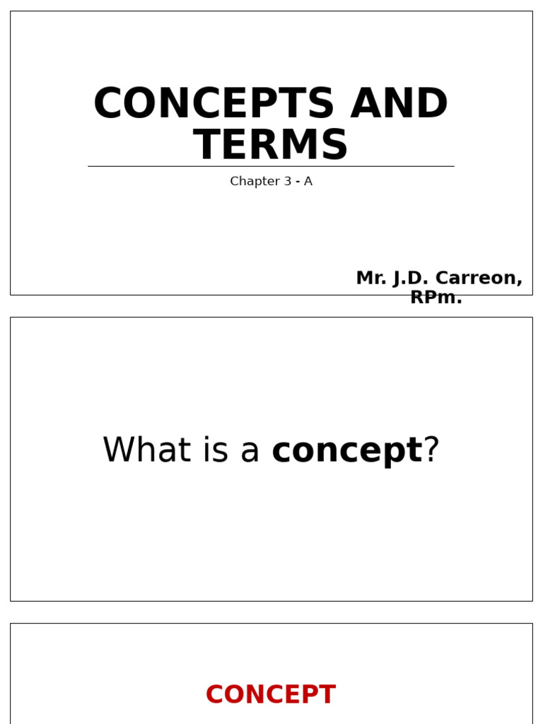 Chapter 3 CONCEPTS AND TERMS | PDF | Concept | Mind