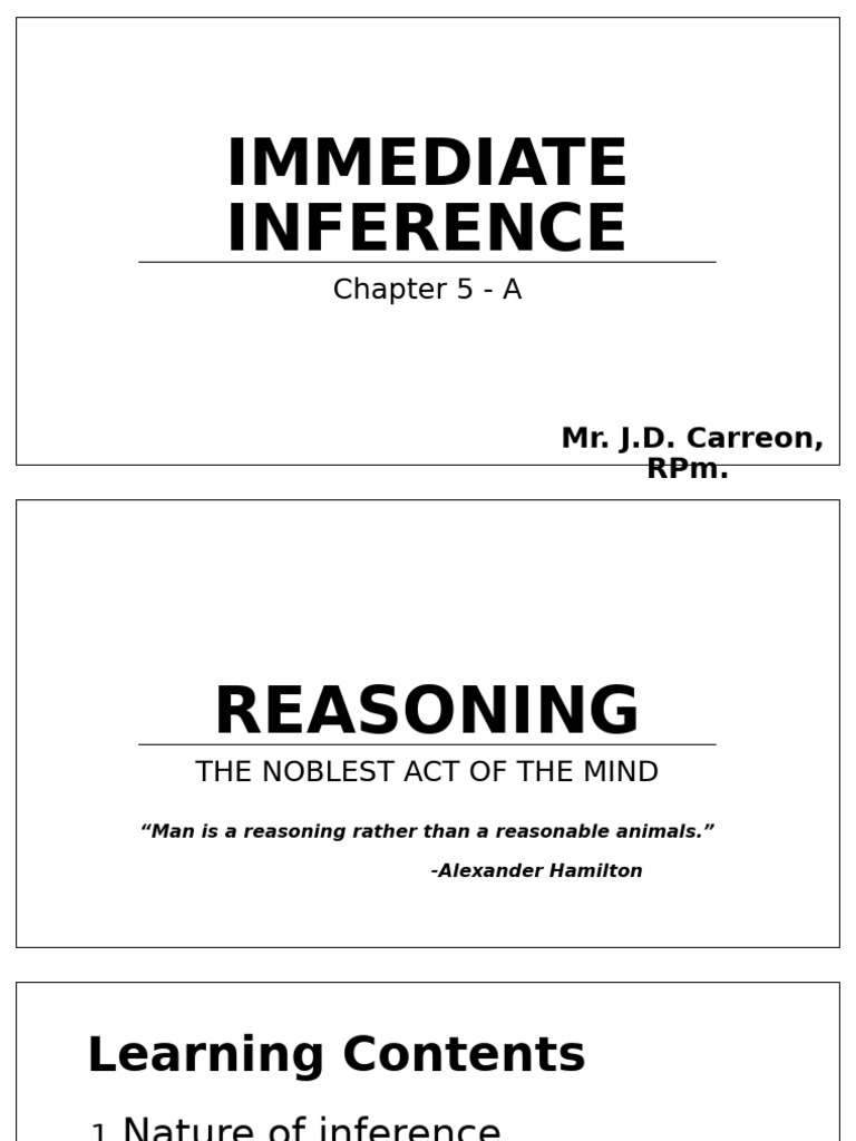 Chapter-5-IMMEDIATE-MEDIATE-INFERENCE | PDF | Inference | Logic