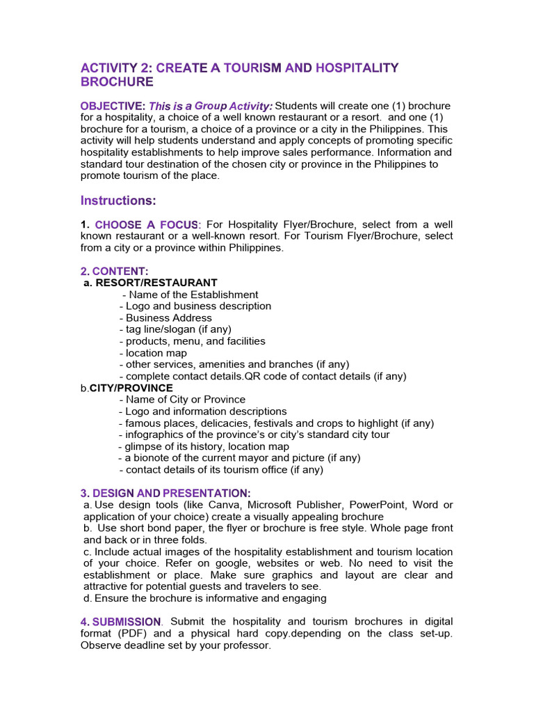 Create Brochures Activity | PDF