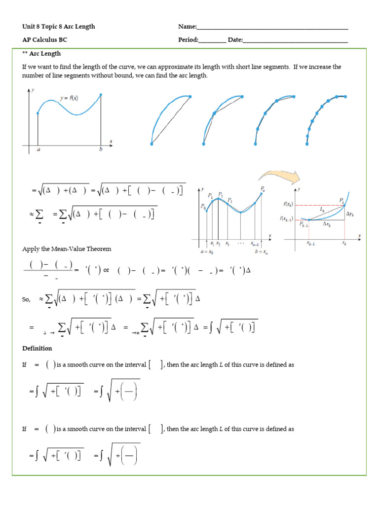 Calculating Arc Length in Calculus | PDF | Curve | Mathematical Physics