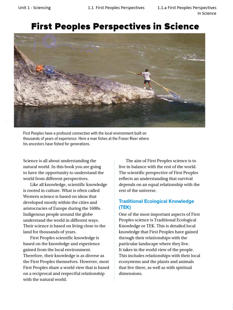 1.1.a First Peoples Perspectives in Science Worksheet | PDF | Science ...