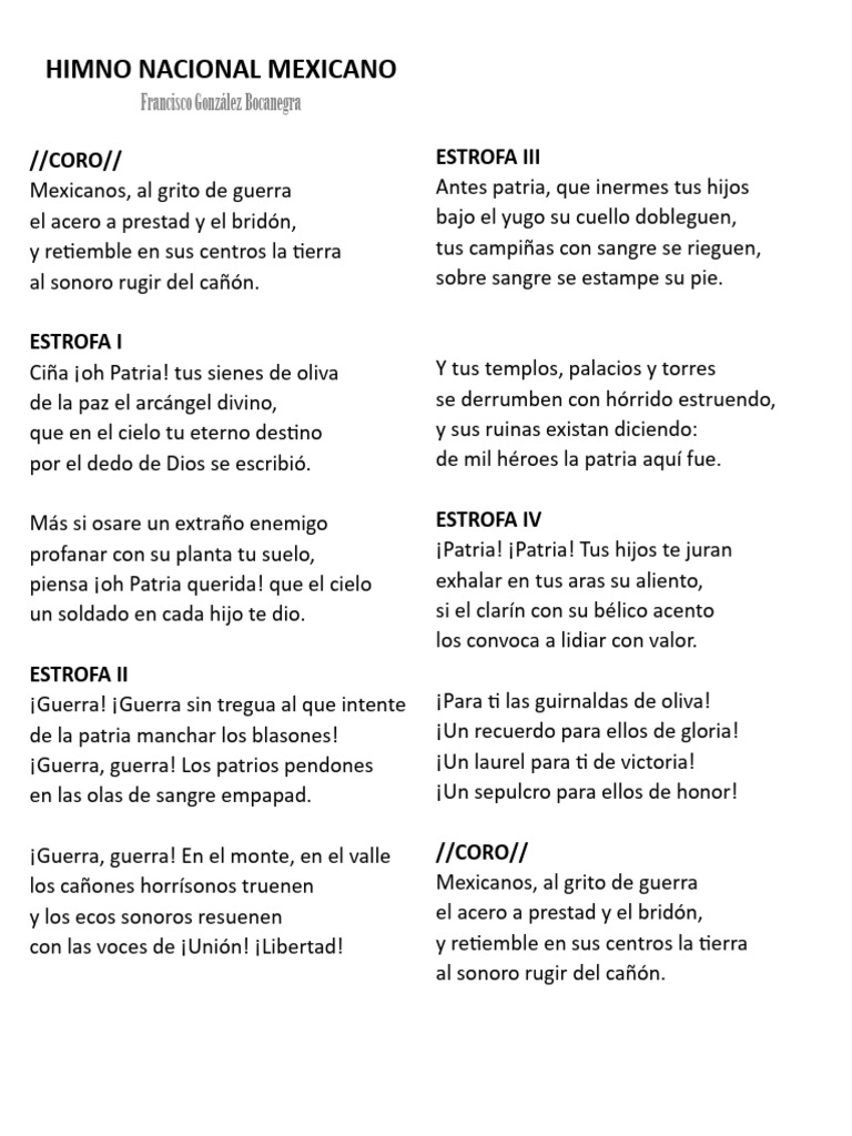 Himnos Nacional Mexicano y Tlaxcala | PDF