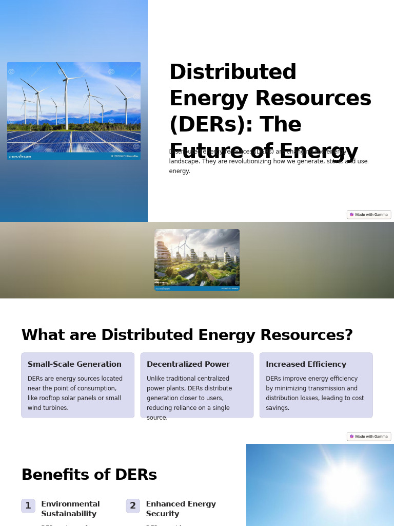 Distributed Energy Resources DERs The Future of Energy | PDF | Energy Development | Solar Power
